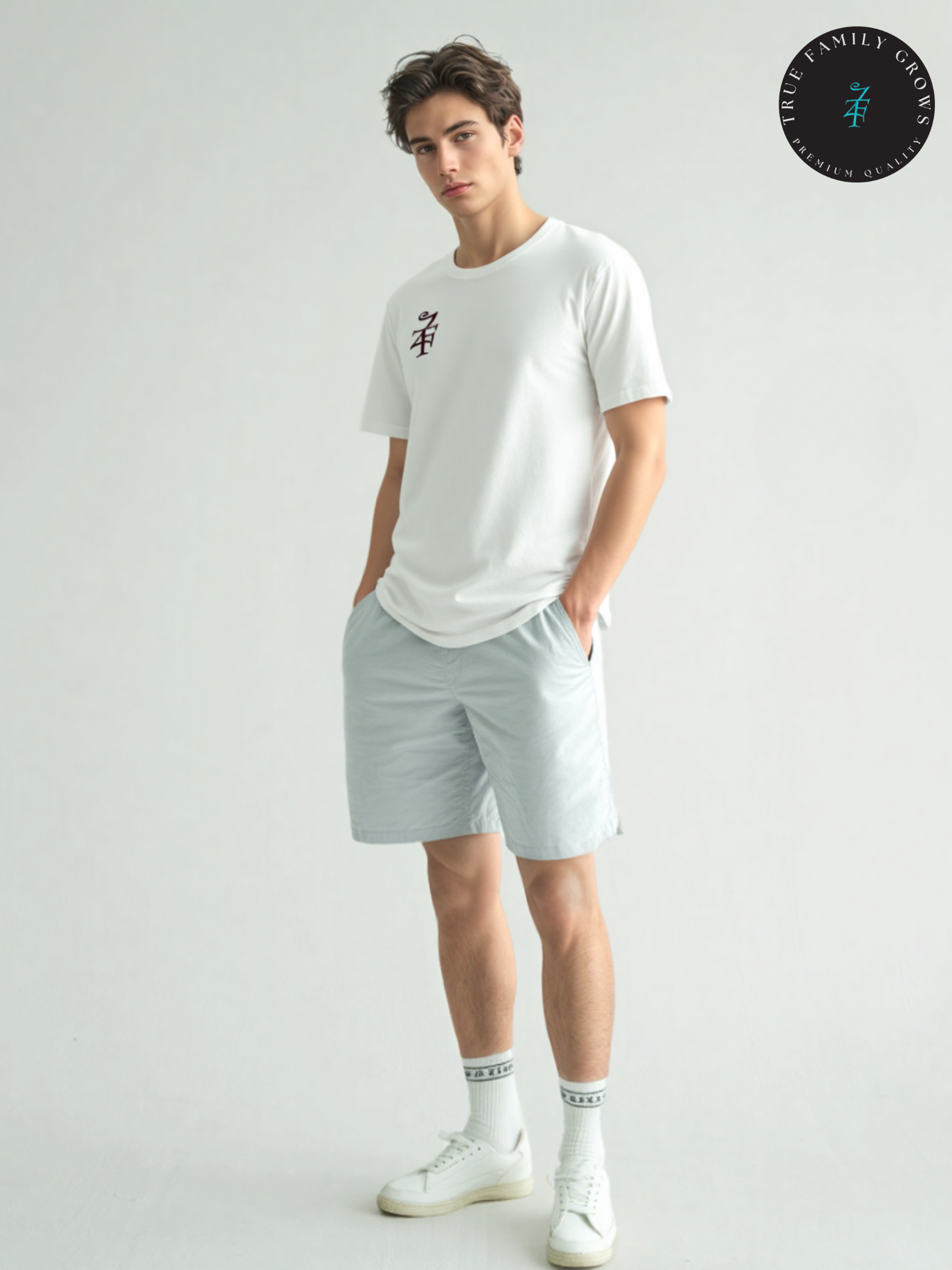 White TFG Shirt with Purple Logo – AZEZEL.LLC